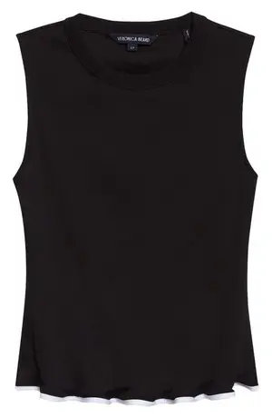 Veronica Beard Elianne Rib Stretch Cotton Tank