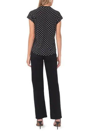 Vince Camuto V-neck Dot Print Top