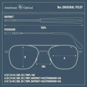 AMERICAN OPTICAL Original Pilot 52mm Aviator Polarized Sunglasses - Black - Bmn-p