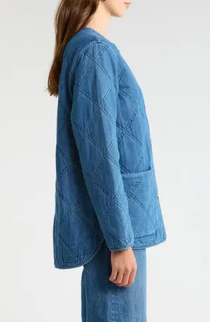 Caslon Chambray Quilted Jacket