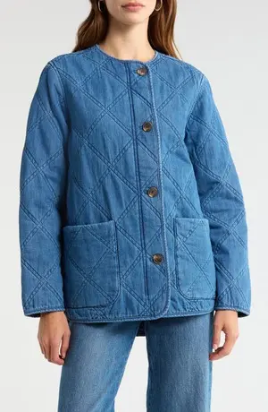 Caslon Chambray Quilted Jacket