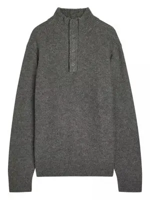 Paige Kotoni Buttoned Funnel-neck Sweater