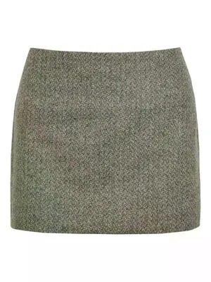 REFORMATION Carla Herringbone Tweed Mini Skirt