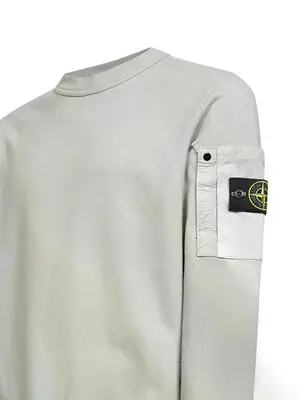 Stone Island Crew Neck Sweatshirt With Logo Patch Pocket