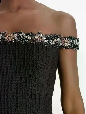 GEMY MAALOUF Beaded Off-shoulder Gown