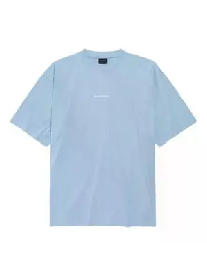 Balenciaga Embroidered Short-sleeved T-shirt - Blue