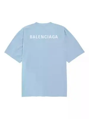 Balenciaga Embroidered Short-sleeved T-shirt - Blue