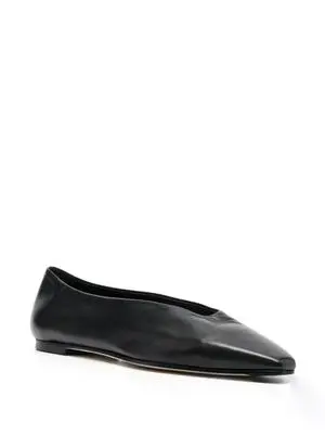 AeydĒ Betty Leather Ballerina Shoes - Black