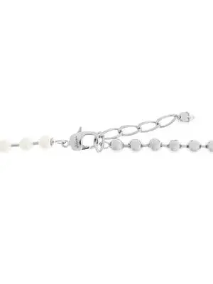 Alexander McQueen Skull Pearl Necklace - Silver