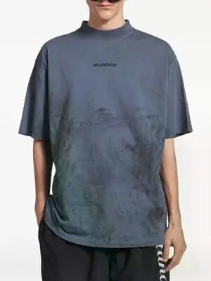 Balenciaga Mock-neck Logo T-shirt