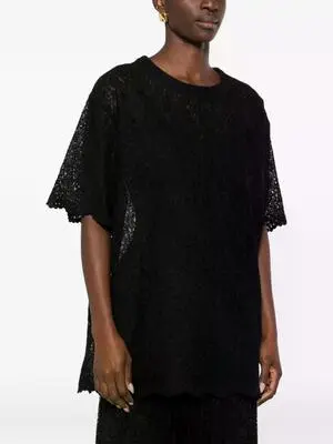 Ermanno Scervino Lace Scalloped Top - Black