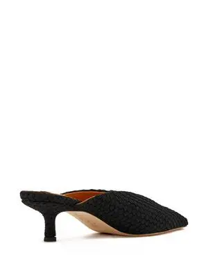 NAGHEDI Strada Woven Heeled Mules - Black