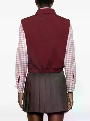Miu Miu Logo Embroidered Poplin Gilet