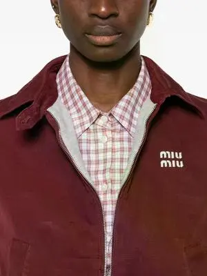 Miu Miu Logo Embroidered Poplin Gilet
