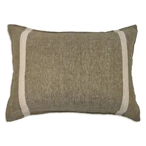 POM POM AT HOME Rory Linen Big Pillow, 28 X 36 - Moss/flax