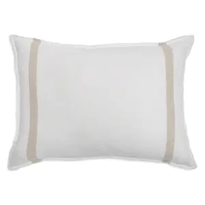 POM POM AT HOME Rory Linen Big Pillow, 28 X 36 - White/flax