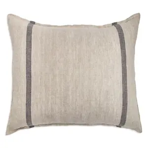 POM POM AT HOME Rory Linen Euro Sham, 26 X 26 - Flax/midnight