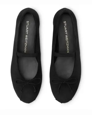 STUART WEITZMAN Prima Bow Ballet Mary Janes - Black