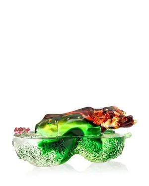 LIULI Bringing Down The House Crystal Sculpture Limited Edition - Amber/green