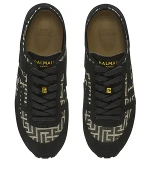 Balmain Racer 45 Monogram Jacquard Trainers - Black