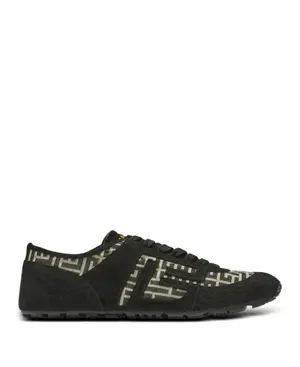 Balmain Racer 45 Monogram Jacquard Trainers - Black