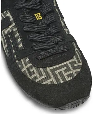 Balmain Racer 45 Monogram Jacquard Trainers - Black