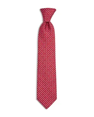 FERRAGAMO Silk Gancini Paper Airplane Tie - F.rosso