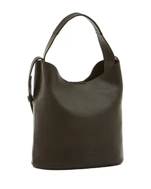Il Bisonte Le Laudi Leather Bucket Bag - Black