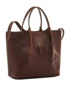Il Bisonte Nina Pleated Leather Crossbody - Coffee