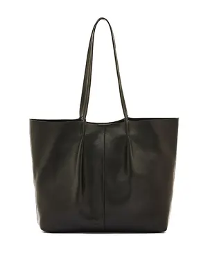 Il Bisonte Nina Large Pleated Leather Tote - Black