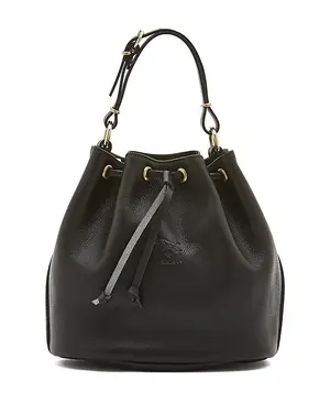 Il Bisonte Classic Leather Bucket Bag - Black
