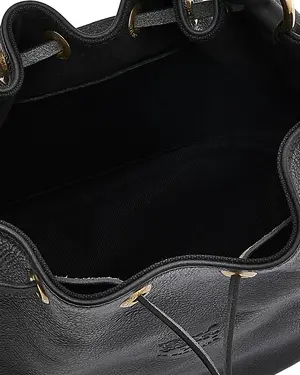 Il Bisonte Classic Leather Bucket Bag - Black