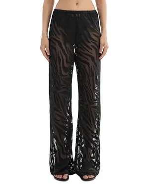 LAMARQUE Sheer Zebra Pattern Pants