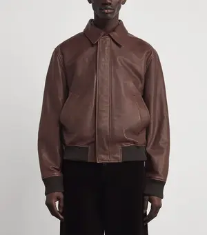 Simkhai Leather Bomber Jacket