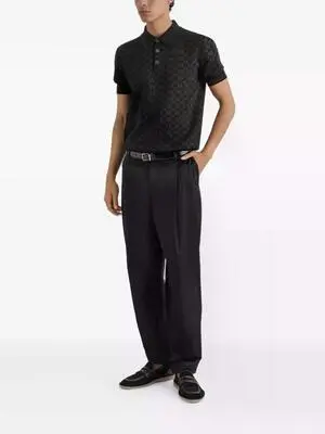 Dolce & Gabbana Geometric-pattern Polo Shirt - Black