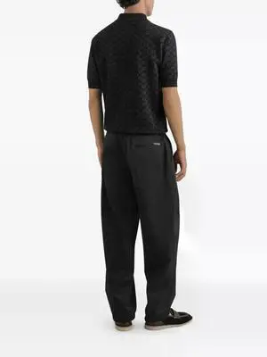 Dolce & Gabbana Geometric-pattern Polo Shirt - Black
