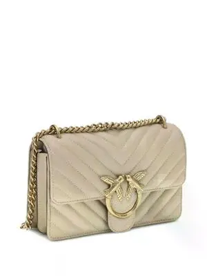 Pinko Love Chevron Chain Shoulder Bag - Neutrals