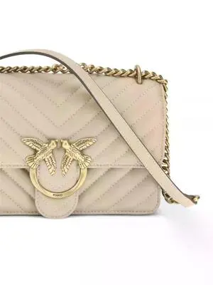 Pinko Love Chevron Chain Shoulder Bag - Neutrals