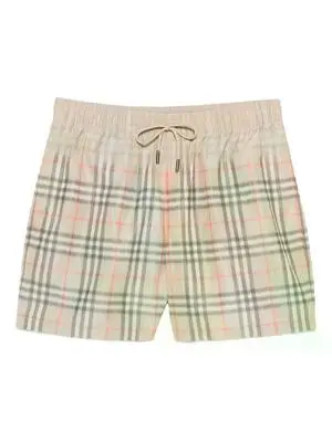 Burberry Checked Swim Shorts - Neutrals