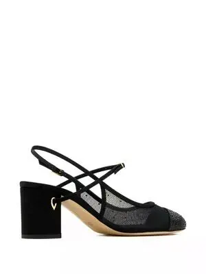 Jennifer Chamandi Mattia Embellished Mesh Pumps