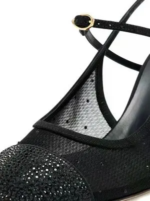 Jennifer Chamandi Mattia Embellished Mesh Pumps