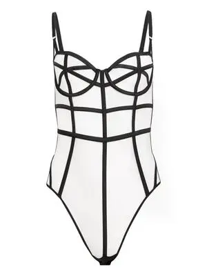 Fleur Du Mal Zip-fastening Caged Bodysuit - Black