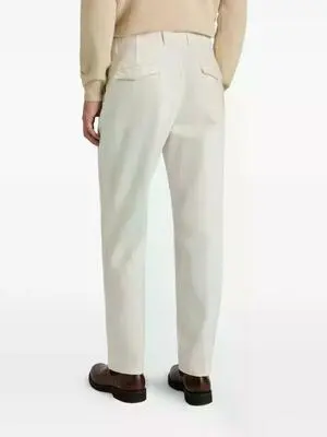 SLOWEAR Pleated Cotton Trousers - Neutrals