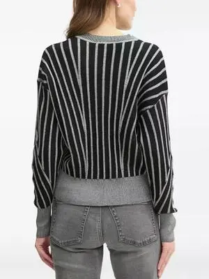 Dkny Striped V-neck Sweater