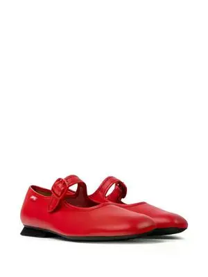 Camper Buckle Strap Ballet Flats - Red