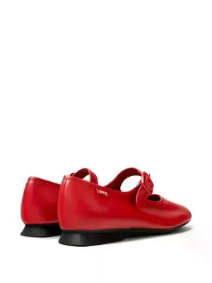 Camper Buckle Strap Ballet Flats - Red