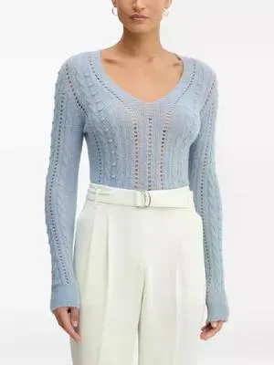 TWINSET Cable-knit V-neck Sweater