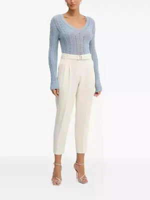 TWINSET Cable-knit V-neck Sweater