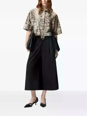 Pinko Logo-buckle Wide Leg Shorts