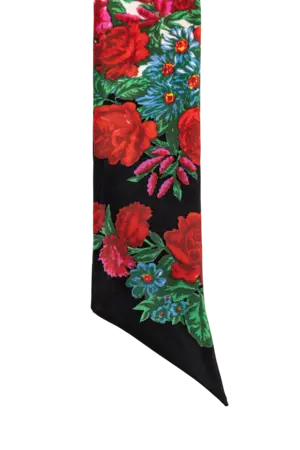 Moschino Silk Scarf With Floral Motif - Multicolour